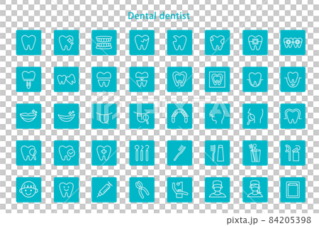 歯科 アイコン 線画 四角 歯医者 歯科医院 イラスト 素材 ベクター デザインのイラスト素材 [84205398] - PIXTA