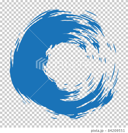 Blue Japanese-style circle material - Stock Illustration [84209551] - PIXTA