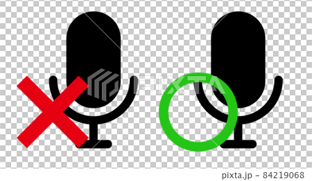 Microphone icon set with circles and cross... - Stock Illustration ...