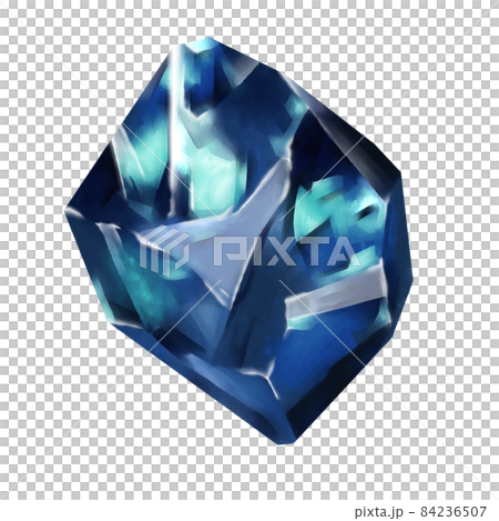 Beautiful blue mineral ore, watercolor style,... - Stock Illustration ...