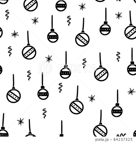 Christmas doodle ball seamless patternのイラスト素材 [84237325] - PIXTA