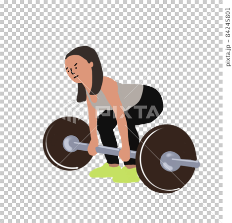 Female doing muscle training (deadlift) - Stock Illustration [84245801 ...