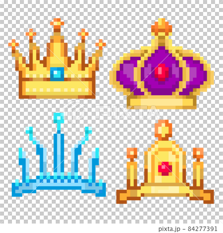 Pixel art of 4 crowns - Stock Illustration [84277391] - PIXTA