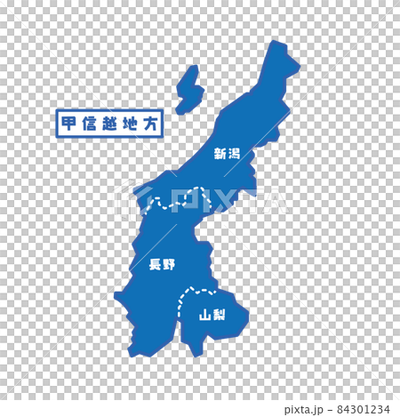Regional map of Japan Koshinetsu region Simple... - Stock Illustration ...