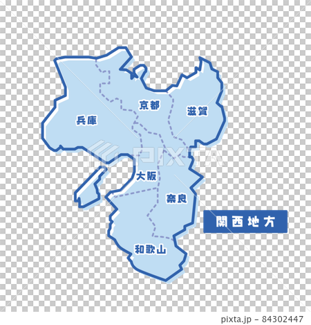 Regional map of Japan Kansai region Simple... - Stock Illustration ...
