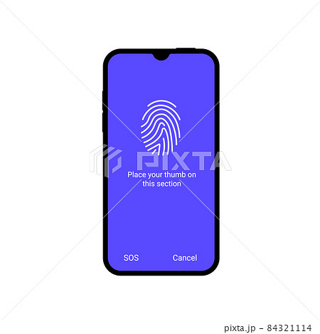 Fingerprint scan app biometric logo icon....のイラスト素材 [84321114] - PIXTA