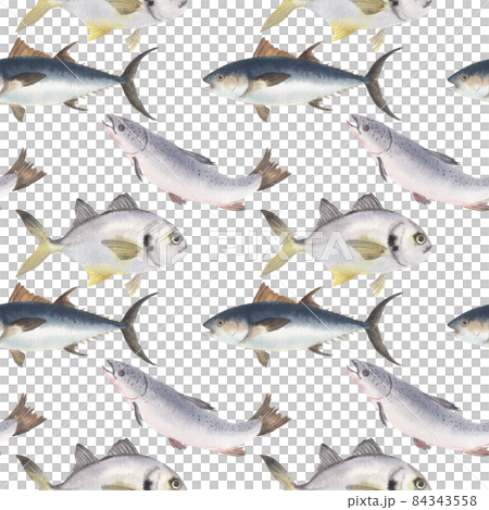 Seafish pattern seamless Watercolor - Stock Illustration [84343558] - PIXTA