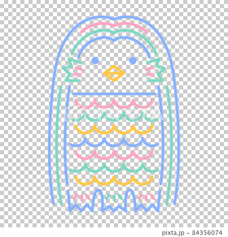 Simple and cute colorful illustration of Amabie - Stock Illustration ...