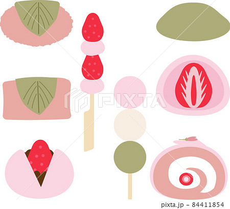春のスイーツイラスト素材セットのイラスト素材 [84411854] - PIXTA