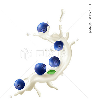 Blueberry Milk Yoghurt Compositionのイラスト素材 [84425601] - PIXTA