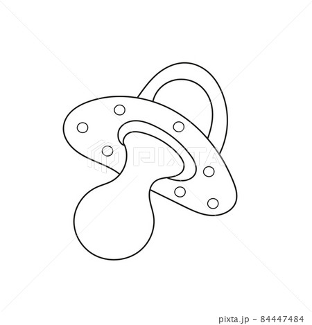 Simple coloring page. Pacifier for baby...のイラスト素材 [84447484] - PIXTA