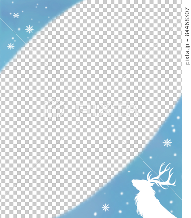 Sideways reindeer and snowflake frame in white... - Stock Illustration ...