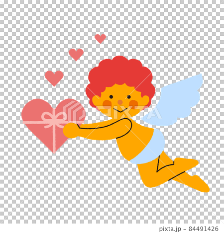 Illustration of a simple and cute Cupid with a... - Stock Illustration ...