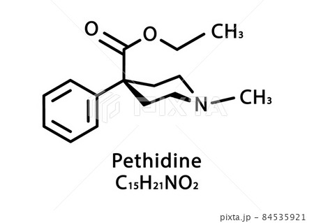 Pethidine molecular structure. Pethidine...のイラスト素材 [84535921] - PIXTA