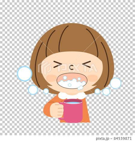Girl gargling - Stock Illustration [84539871] - PIXTA