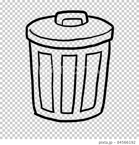 Simple and realistic trash can line drawing - Stock Illustration ...