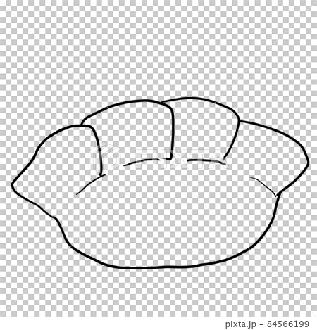 Simple and realistic dumpling line drawing - Stock Illustration ...