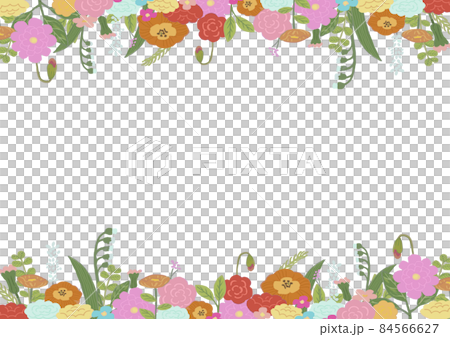 Flat flower frame heading copy space - Stock Illustration [84566627 ...