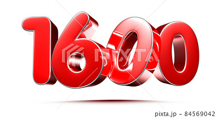 number 1600 red.のイラスト素材 [84569042] - PIXTA