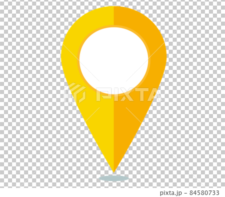 Simple yellow map pin - Stock Illustration [84580733] - PIXTA