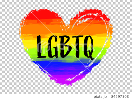 LGBT LGBTQ Rainbow Heart Logo Transparent - Stock Illustration ...