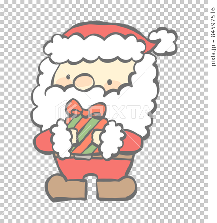 Cute deformed illustration of Santa holding a... - Stock Illustration ...