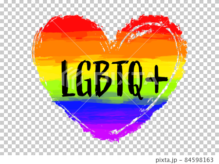 LGBT LGBTQ LGBTQ + Rainbow Heart Logo... - Stock Illustration [84598163 ...