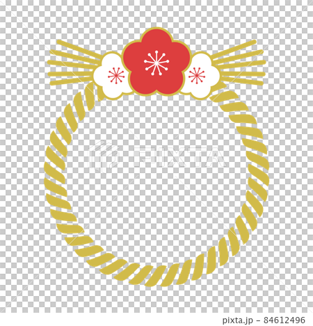 Illustration of shimenawa (with plum... - Stock Illustration [84612496 ...