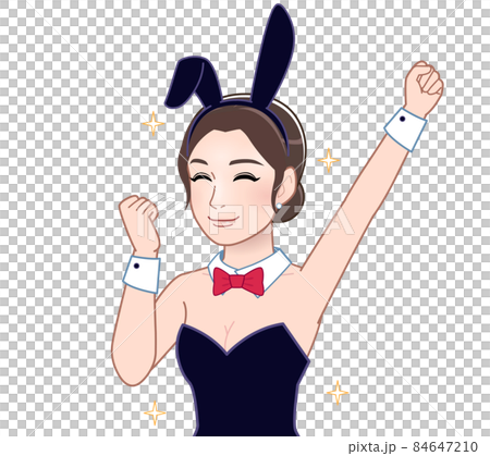 A woman dressed as a bunny girl - Stock Illustration [84647210] - PIXTA