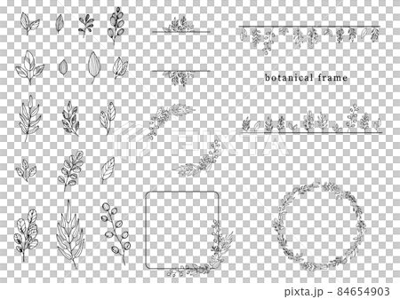 Botanical frame heading parts plant (PNG) - Stock Illustration ...