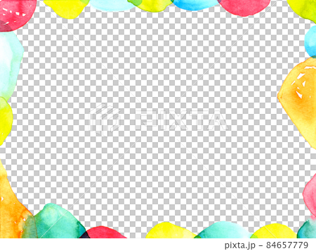 Watercolor bleeding frame colorful - Stock Illustration [84657779] - PIXTA