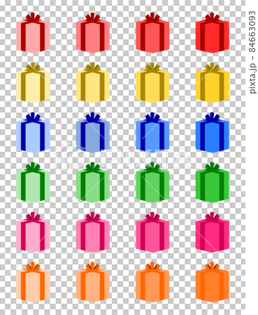 Present box set, different colors - Stock Illustration [84663093] - PIXTA