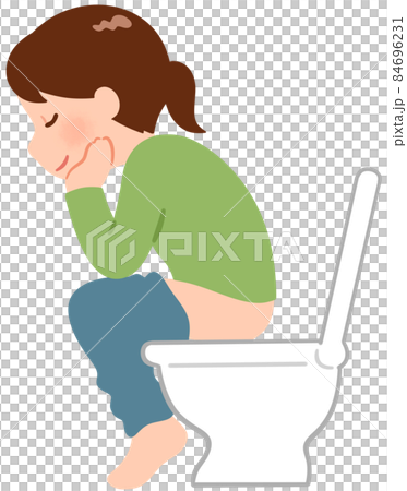 Posture that makes it easy to defecate (female) - Stock Illustration ...