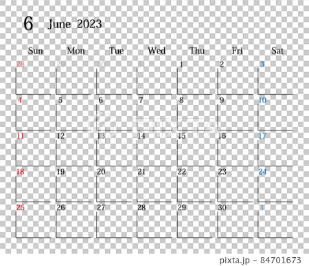 June 2023, Japanese calendar - Stock Illustration [84701673] - PIXTA