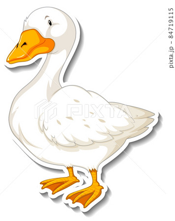 A duck animal cartoon stickerのイラスト素材 [84719115] - PIXTA