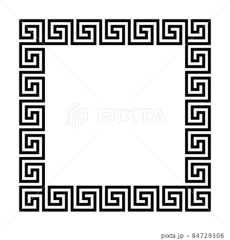 Square frame of simple greek patternのイラスト素材 [84729306] - PIXTA