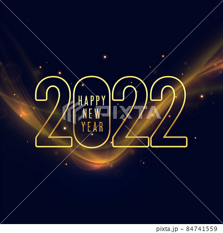happy new year 2022 flyer poster in golden...のイラスト素材 [84741559] - PIXTA