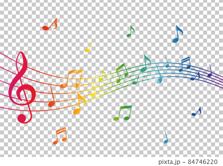 Rainbow color musical note illustration material - Stock Illustration ...