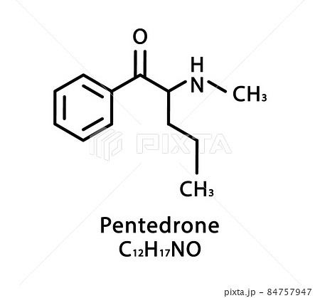 Pentedrone molecular structure. Pentedrone...のイラスト素材 [84757947] - PIXTA