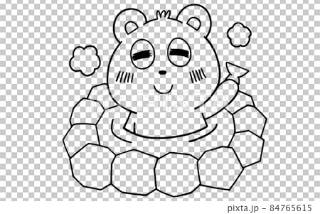 Bear entering the hot spring - Stock Illustration [84765615] - PIXTA