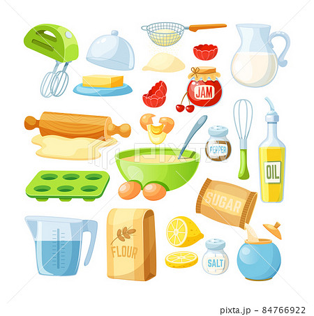 Dough cooking and baking ingredients set....のイラスト素材 [84766922] - PIXTA