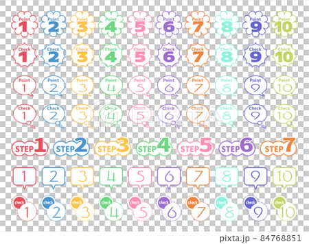 Numeric icon set - Stock Illustration [84768851] - PIXTA