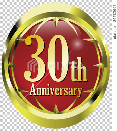 30th Anniversary 黄金の地球エンブレム 赤のイラスト素材 [84785698] - PIXTA