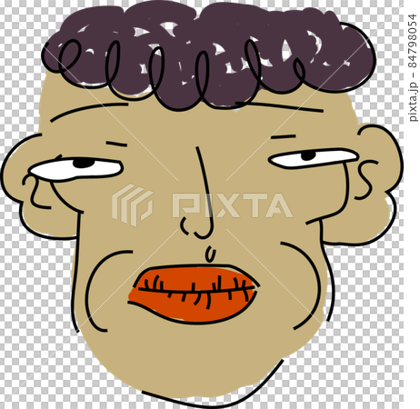 Ragged human face Unique hand-painted - Stock Illustration [84798054 ...