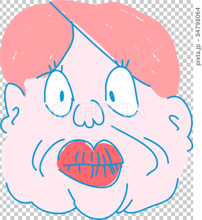 Ragged human face Unique hand-painted - Stock Illustration [84798064 ...