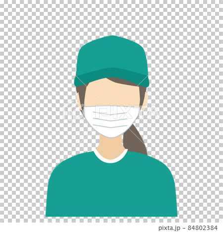 Deliveryman mask female (without face) - Stock Illustration [84802384 ...