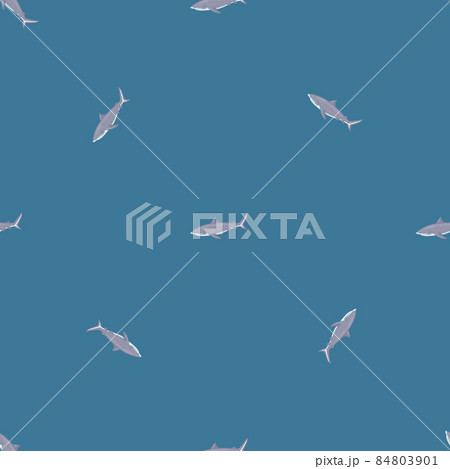 Seamless pattern Tiger shark blue background....のイラスト素材 [84803901] - PIXTA