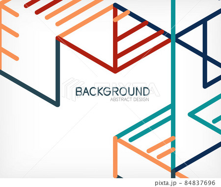 Abstract background. Color lines on white...のイラスト素材 [84837696] - PIXTA