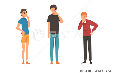 Cartoon Man Standing Side