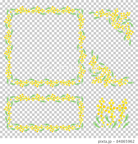 Frame material of mimosa illustration (frame,... - Stock Illustration ...